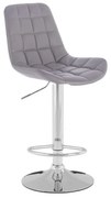 LuxuryForm DESIGN Barová židle PARIS na stříbrné kulaté podstavě - šedá