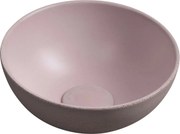 Sapho Small - Umývátko na desku Minor, průměr 26 cm, bez přepadu, bez otvoru pro baterii, matná růžová MR26021