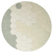 Světle zelený pratelný ručně tkaný bavlněný kulatý koberec ø 140 cm Honeycomb Blue Sage – Lorena Canals