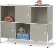Tchibo - Kovová odkládací skříňka »Cn3 Kids« se 3 dvířky - barva: šedá