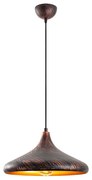Černé/v měděné barvě závěsné svítidlo s kovovým stínidlem ø 34 cm Barek – Opviq lights