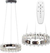 Toolight Toolight, LED závěsné svítidlo s křišťály APP1041-CP + dálkové ovládání, chromová, OSW-09472