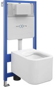 Mexen podomítková sada WC rám Fenix Slim s WC mísou Elis, bílý lesk - 6103391XX00