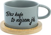 BEZ KAFE TO NEJSEM JÁ - šedý hrníček makronka 200 ml