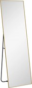 HOMCOM Velké obdélníkové zrcadlo ve full-length provedení, 50 x 160 cm - stojací, na stěnu nebo opřené o zeď - do ložnice, obývacího pokoje a šatny, z