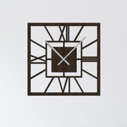 dřevo života Nástěnné hodiny SQUARE Zvolte barvu dekoru: Wenge, Zvolte velikost hodin (cm): 35x35, Barva ručiček: Stříbrné