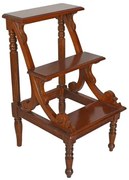 Přenosné schůdky do knihovny či domácnosti z mahagonu 82 cm