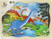 BABU - Dřevěné puzzle dinosaurus - 24 dílků