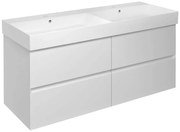 Sapho Filena - Umyvadlová skříňka 118x52x43 cm, 4 zásuvky, matná bílá FID1212W