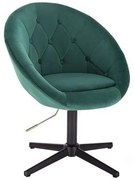 LuxuryForm DESIGN Otočné křeslo VERA VELUR na černém kříži - zelené