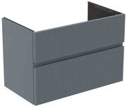 Ideal Standard Finesse - Umyvadlová skříňka, 80x44x55 cm, 2 zásuvky, Ribbed Matt ashblue E3387UQ