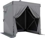 Pavilon 1,85x1,85 m Vodotěsný stabilní zimní skládací pavilon se 4 bočními síťovanými panely, taška, UV 30+