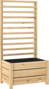 Vyvýšený záhon s mříží Dřevěný vyvýšený truhlík s mříží Odvodňovací otvor Netkaná textilie 60 x 39 x 120 cm Přírodní dřevo
