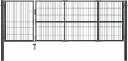 Zahradní brána se sloupky ocelová 350 x 100 cm antracitová 144399