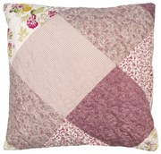 Fialový povlak na polštář s květy Patchwork - 50*50 cm