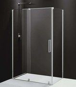 Polysan Rolls Line - Sprchový kout třídílný, 110x80 cm, L/P varianta, leštěný hliník/čiré sklo RL1115RL3215