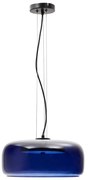 Tmavě modré LED závěsné svítidlo se skleněným stínidlem ø 38 cm Reig – Kave Home