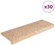 Schodové rohože 30 ks 65 x 21 x 4 cm zlaté obdélníkové okraje 3365834
