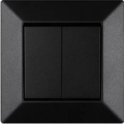 Elhard Vypínač Royal Premium č.5 s rámečkem, černý - kompletní set YP5305B