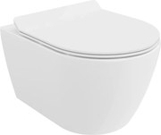 Mexen Carmen WC mísa Rimless s pomalu sklápějícím sedátkem slim, duroplast, bílý lesk - 30880100