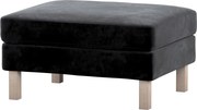 Potah na podnožku IKEA Karlstad barva černá látka lesklé, sametová
