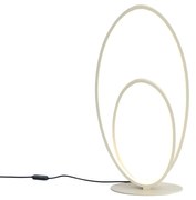 Designová stolní lampa béžová vč. LED 3-stupňové stmívání - Boomerang