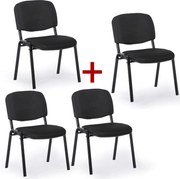 Konferenční židle VIVA PLUS 3+1 ZDARMA - černé nohy, černá