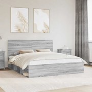 Rám postele Šedá Sonoma 200 x 200 cm Masivní borové dřevo 3409314