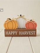 Sinsay - Stojící dekorace s motivem dýně a nápisem „Happy Harvest“ - vícebarevná
