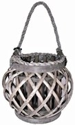 Košíkárna Lampa proutěná šedá 22x18 cm