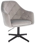 LuxuryForm DESIGN Otočné křeslo ANDORA VELUR na černém kříži - světle šedé