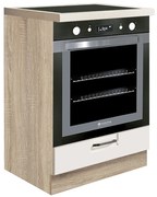 FAVORIT r | dolní skříňka FR-17D na vestavnou troubu | 60 cm | ribbeck/bílá lesk | VÝBĚR KORPUSU