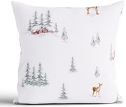 MK Lůžkoviny Vánoční bavlněný povlak na polštářek Renforcé 40 x 40 cm - Zimní les