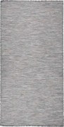 Venkovní hladce tkaný koberec 100x200 cm hnědý a modrý 340815