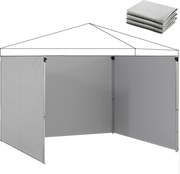 Outsunny — 3 ks bočních stěn pro altán 3 × 3 m — se zipem, UPF 50+, voděodolný 210D Oxford, světle šedá | Aosom