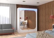 ADRK Furniture Posuvná skříň se zrcadlem a LED osvětlením ARIZONA 180 SW-ARI-W-180+L-V291