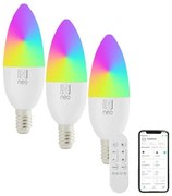 Smart LED žárovka E14 6W RGB+CCT IMMAX NEO 07716CDO WiFi Tuya sada 3ks