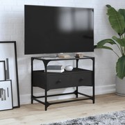 TV skříňka se skleněnou deskou černá 60 x 35 x 51 cm kompozit