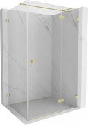 Mexen Lunar T, pravý výklopný sprchový kout 140 x 100 cm, 8mm čiré sklo, zlatý matný profil, 834T-140-100-55-00-P