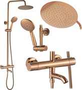 Rea Lungo Diamond, sprchový set s termostatem, měděná lesklá, REA-P3300