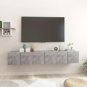 Závěsné TV skříňky 3 ks betonově šedé 60x30x30 cm