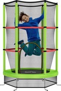 HOMCOM Dětská trampolína Ø140x190 cm pro děti 3-6 let se bezpečnostní sítí, 45 kg nosnost, interiérová zelená | Aosom