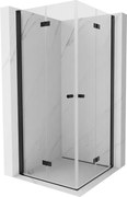 Mexen Mist-F Duo, skládací sprchový kout 110 x 110 cm, čiré sklo, černý profil, 8A6-110L-110P-70-00