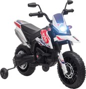 Elektrická motorka AIYAPLAY pro děti Aprilia s USB, tréninkovými koly, hudbou a světly, dětská elektrická motorka 6 km/h s 2 tréninkovými koly pro dět