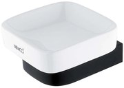 Nimco Nikau - Mýdlenka s držákem, bílá keramika/černý mat NKC 30059K-90