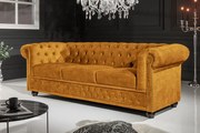 Designová trojsedačka Chesterfield 205 cm hořčičný samet
