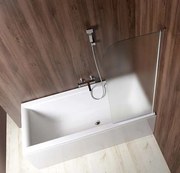 Aqualine Aqualine, VILMA vanová zástěna 600x1400 mm, chrom, pravá, brick sklo, AQ6018P