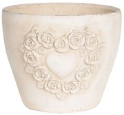 Terakotový květináč s růžemi a srdcem- 17*17*15 cm – 17x17x15 cm