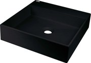 Deante Correo, granitové umyvadlo na desku 400x400x100 mm, černá matná, DEA-CQR_NU4S