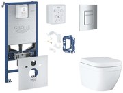 Grohe Rapid SLX - Set předstěnové instalace, klozetu, sedátka SoftClose, tlačítka Skate Cosmopolitan a sady pro vhazování tablet, Triple Vortex, chrom SANI11BB2127